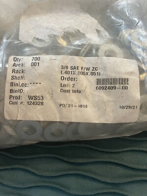3/8 Flat Washers Zinc Plated Steel .401X.805X.051 ENDRIES International ...