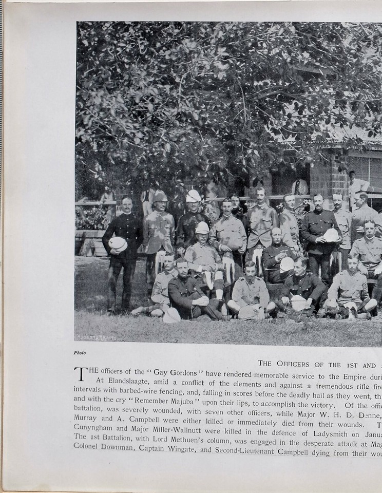 1900 BOER WAR PRINT OFFICERS OF THE 1st & 2nd GORDON HIGHLANDERS | eBay