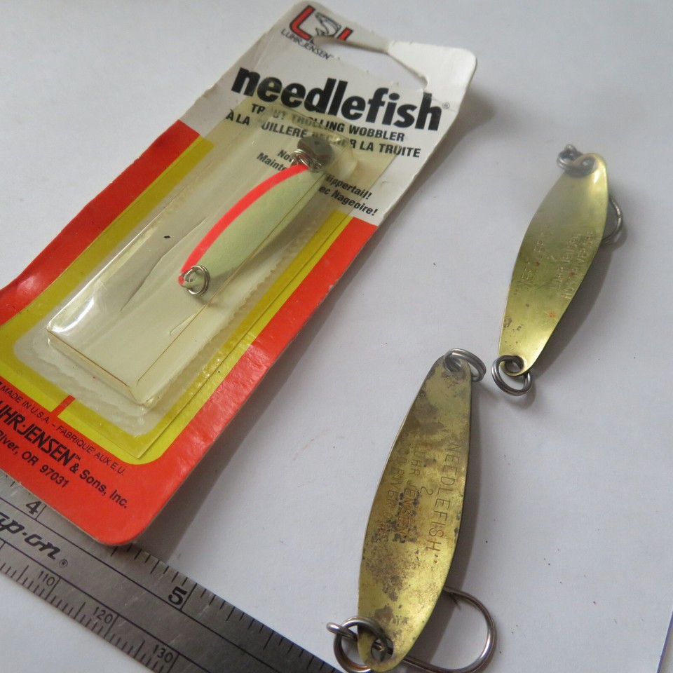 FISHING LURE A LUHR-JENSEN 2 NEEDLE FISH #2 AND A NEW GLO/FLO RED ...