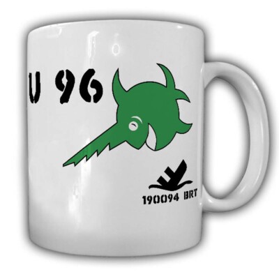 Tasse U96 U-Boot Schwertfisch Sägefisch grün Atlantik Kriegs-Marine ...