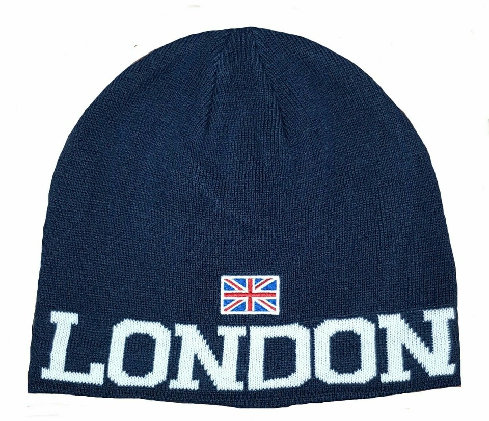 UNION JACK Beanie Hat Mens Womens Great Britain England Flag Winter ...