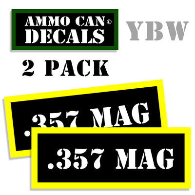 357 MAG Ammo Label Decals Box Stickers decals - 2 Pack BLYW 3 inch wide ...
