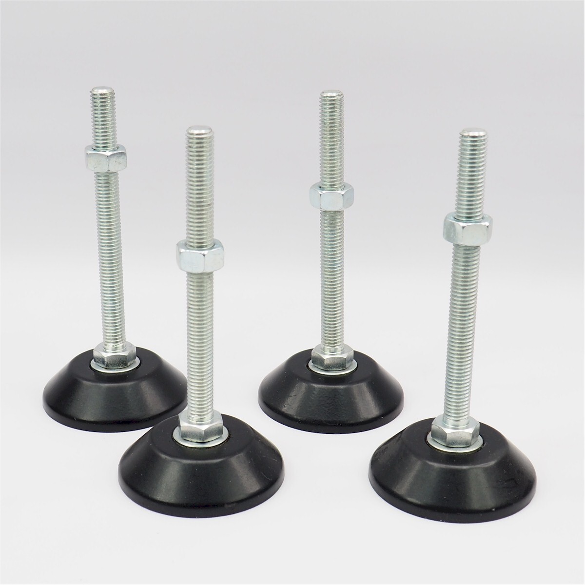 4X! 6-1/2" M12x1.75 Heavy Duty Adjustable Leveling w/3" Swivel CAST ...