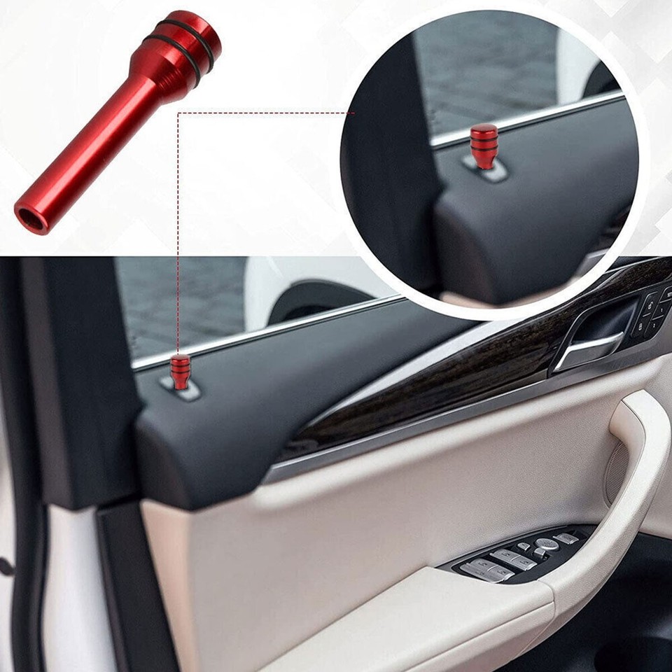 4x Black Aluminum Car Interior Door Lock Stick Knob Pull Pins Cover ...