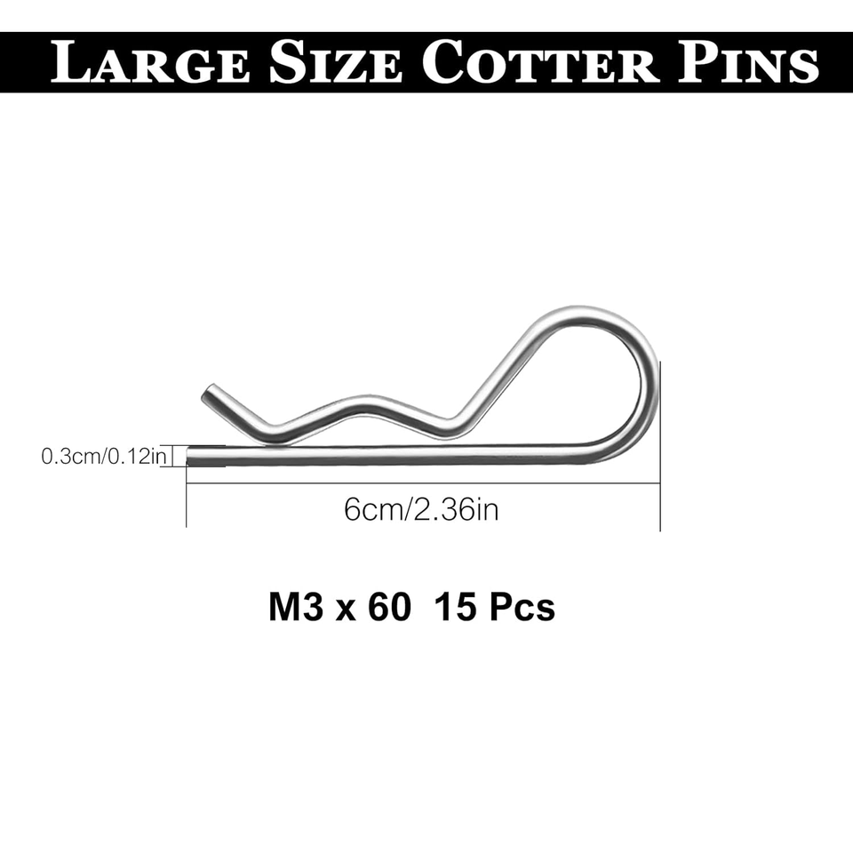 15 Pcs Heavy Duty Hitch Pins Cotter Pin R Clips, Large Stainless Steel ...