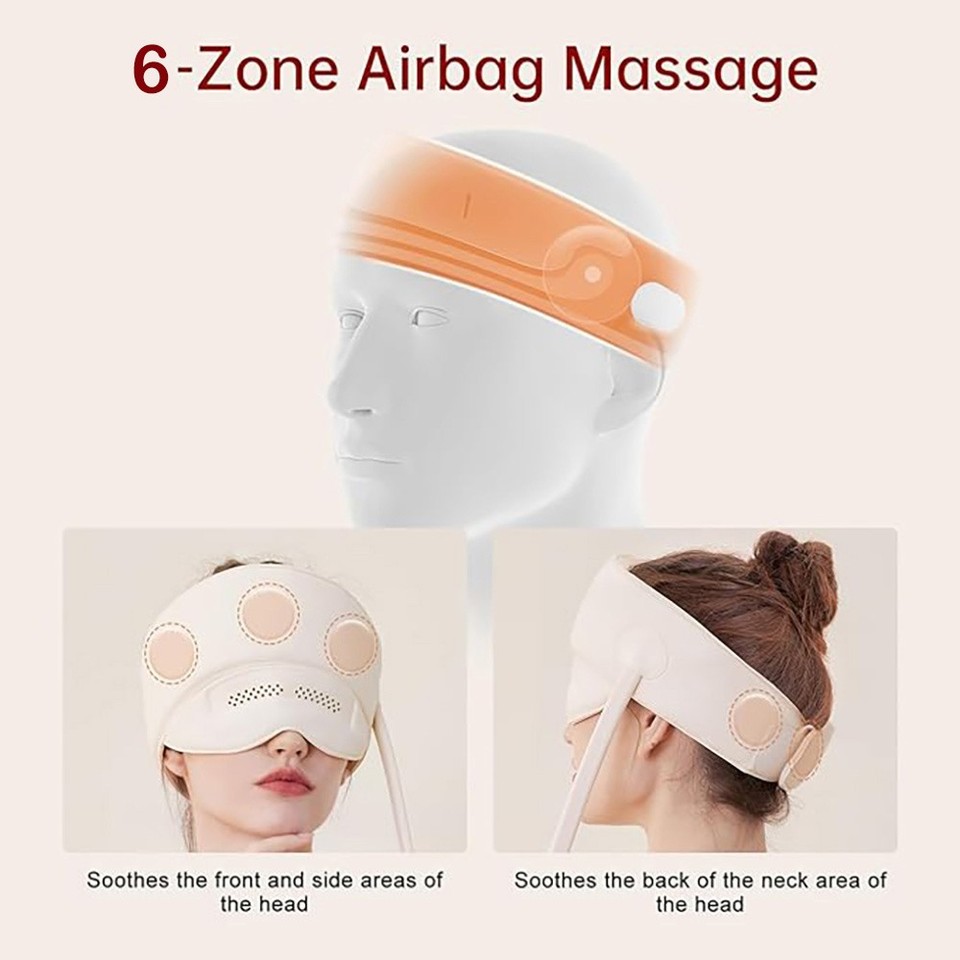 Electric Head Massager 3D Kneading 3 Hot Compress Levels Head Eye ...