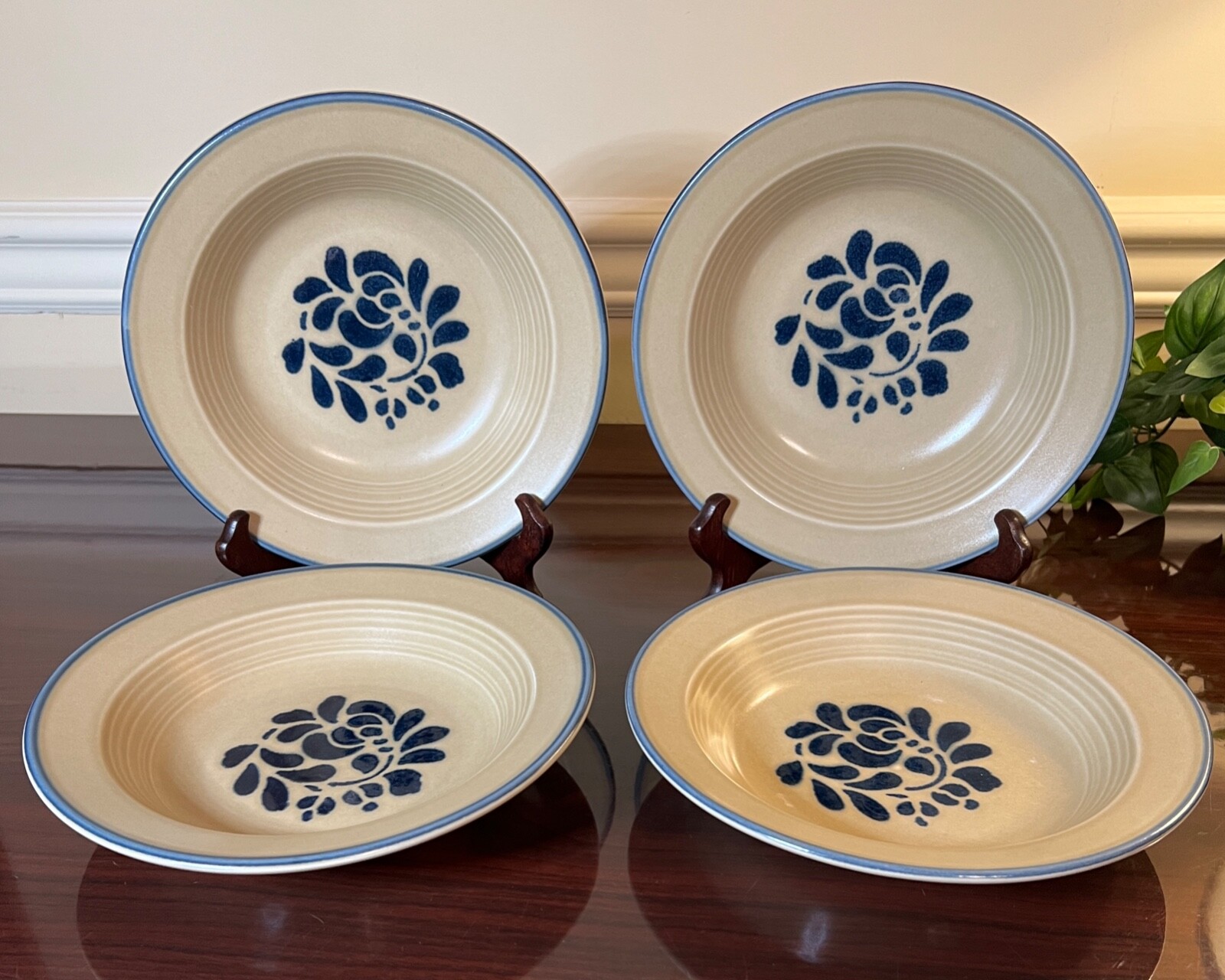 Vintage Set of 4 Pfaltzgraff FOLK ART Rim Soup Salad Bowls | eBay