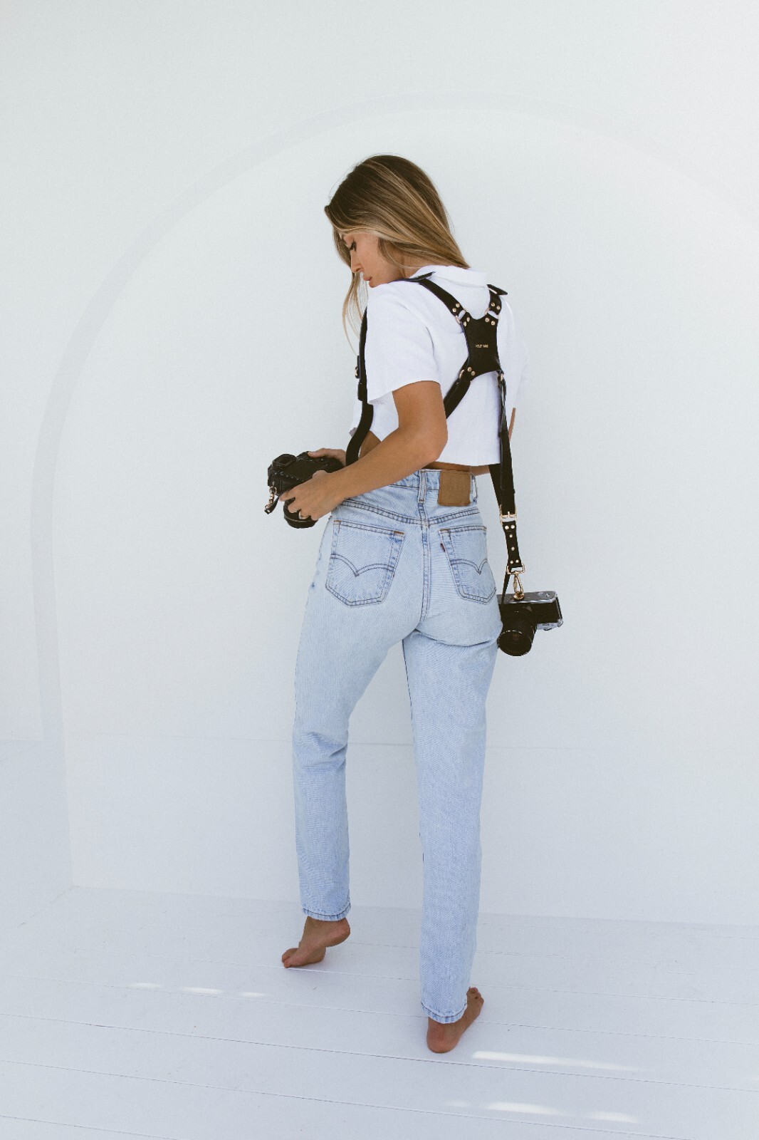 Adjustable Vegan Leather Dual Camera Harness, Camera Holster, Dual ...