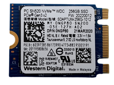 Western Digital SN520 SDAPTUW-256G-1012 NVMe PCIe M.2 SSD 80-89% Health ...