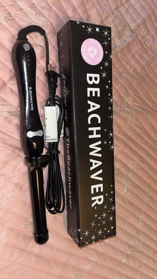 Beachwaver B1 Rotating Curling Iron in Black Glitter - Brand New ...