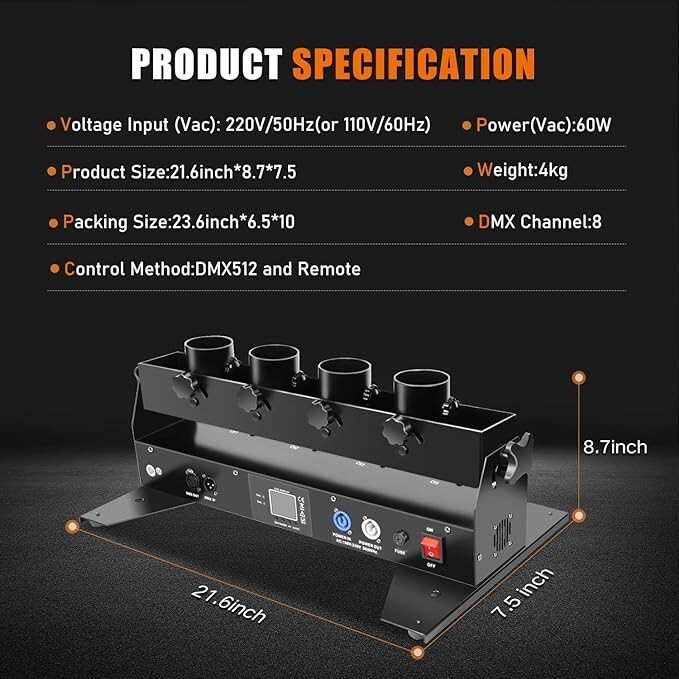 Professional 4 Ways Confetti Cannon Machine Streamer Launcher DMX With ...