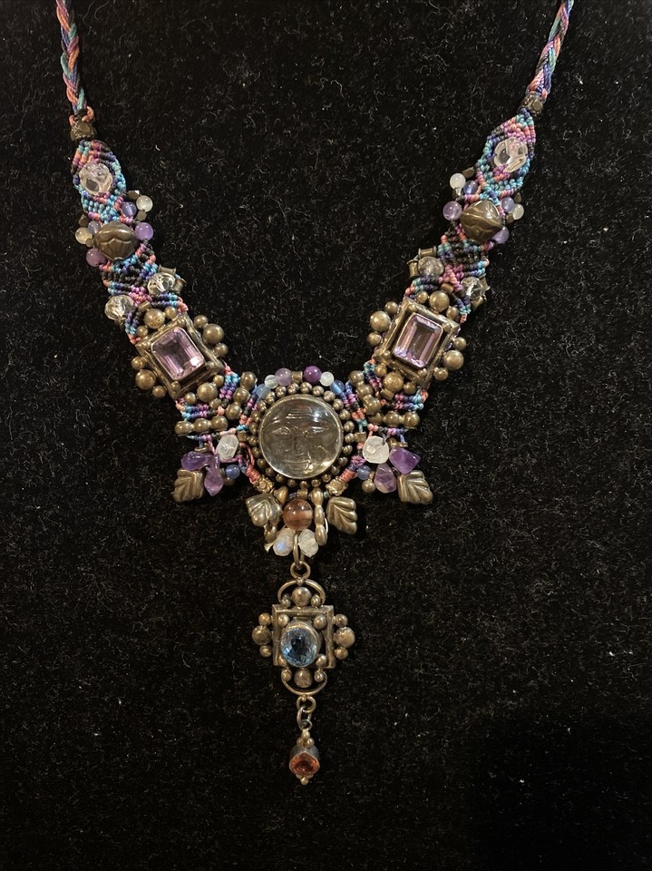 Isha Elafi Nomadic Knot Work Amethyst Topaz Sterling Silver Necklace | eBay