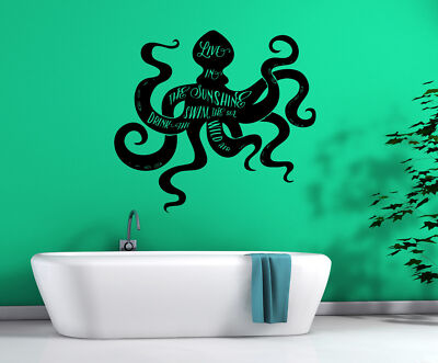 Vinyl Wall Decal Sea Animal Octopus Quote Words Motivation (n1912) | eBay