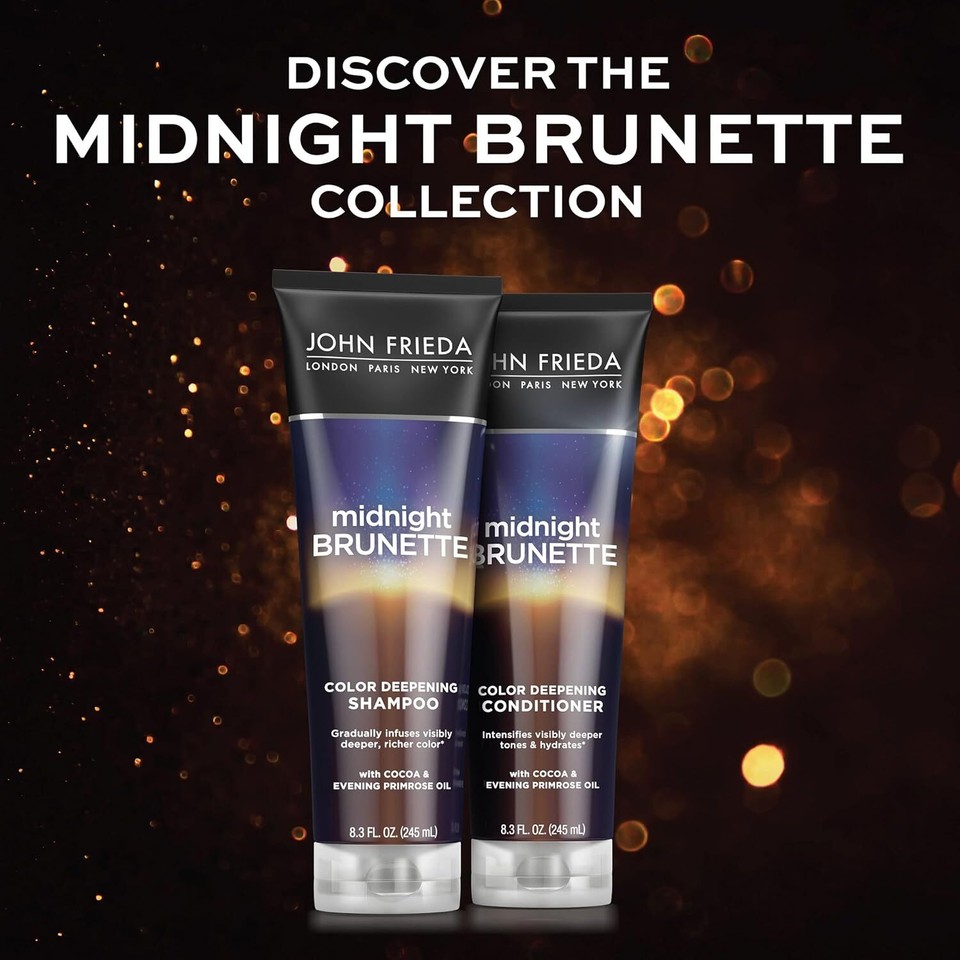 John Frieda Midnight Brunette Color Deepening Shampoo, 8.3 oz, with ...