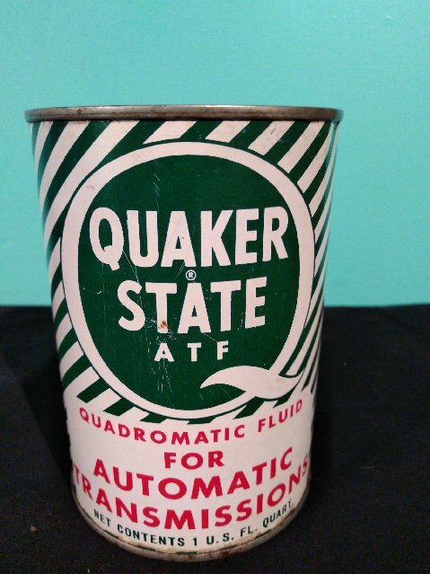 VINTAGE 1 U.S. QUART CAN OF QUAKER STATE ATF QUADROMATIC FLUID | eBay
