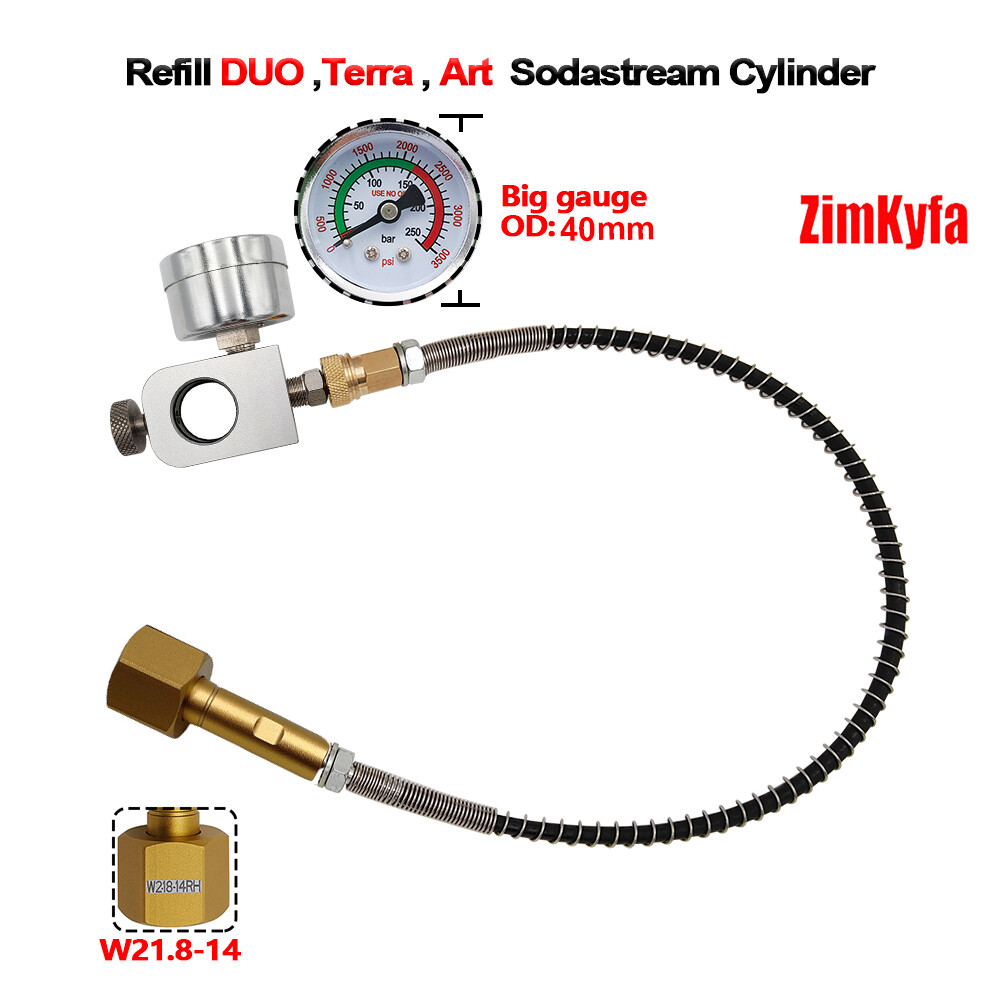 Refill Adapter Hose Kit for SodaStream Quick Connect Cylinder to W21.8 ...