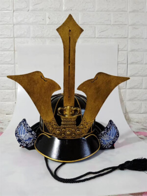 Handmade Japanese Samurai Helmet Cosplay Warrior Wearable PU Armor Hat ...