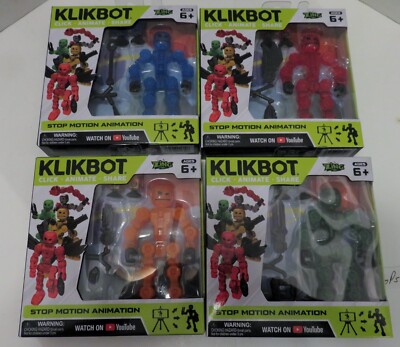 Zing Klikbot Full Set of 4 Poseable Action Figures ORIGINAL SERIES 1 ...