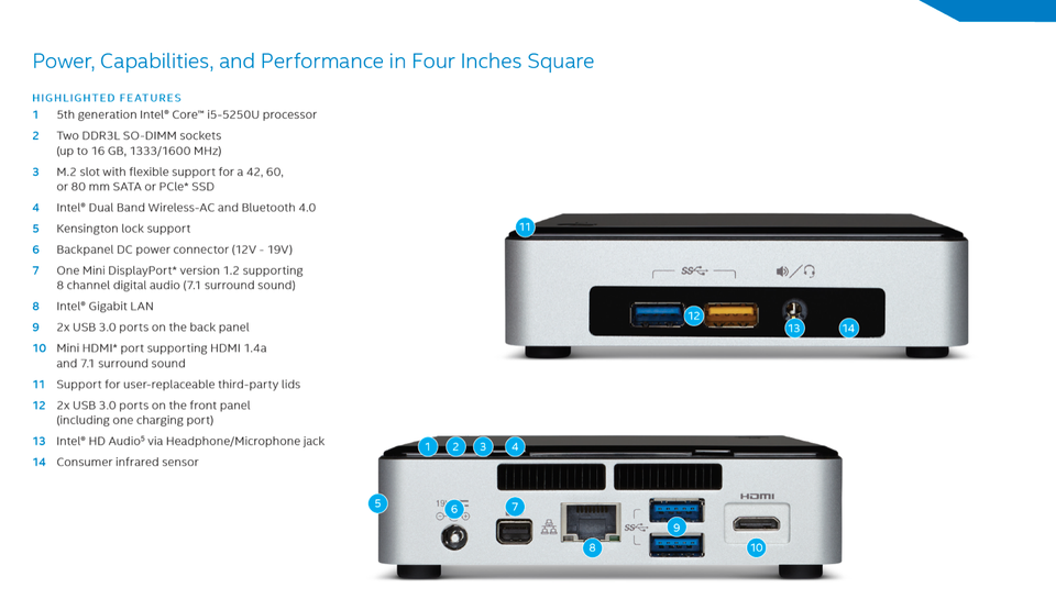 Intel NUC Core i5 2.70GHz 1TB PCIe SSD 16GB RAM NUC5i5RYK Mini Desktop ...