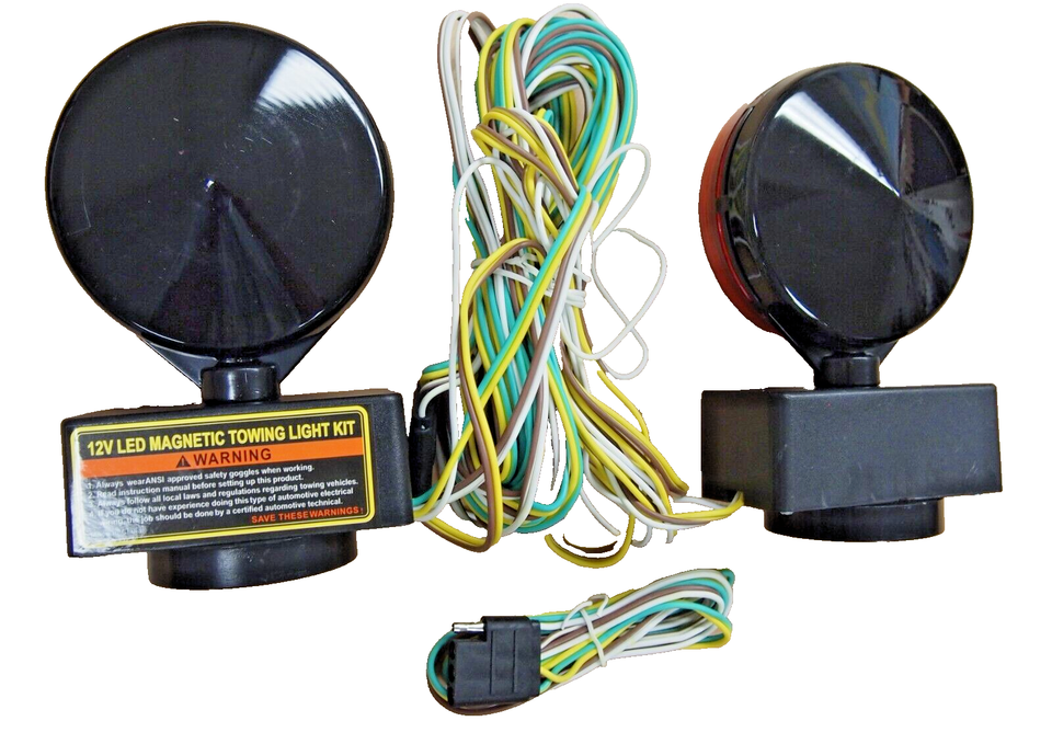 12V LED Magnetic Towing Trailer Light Kit 24 LEDS Multi-Function DOT ...