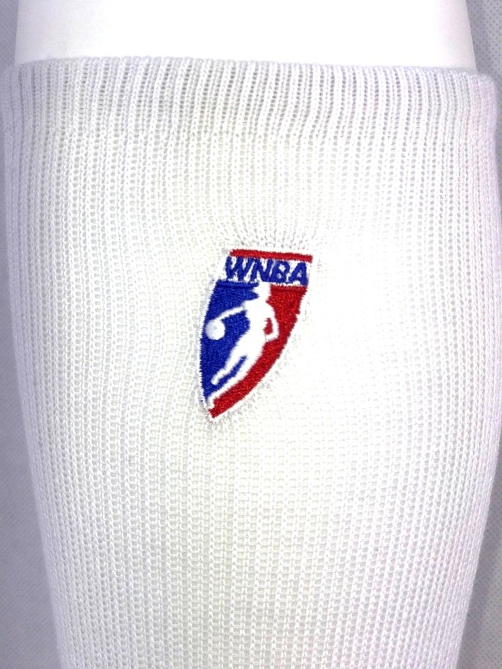 WNBA Crew Socks White with Red, White and Blue Logo New | eBay