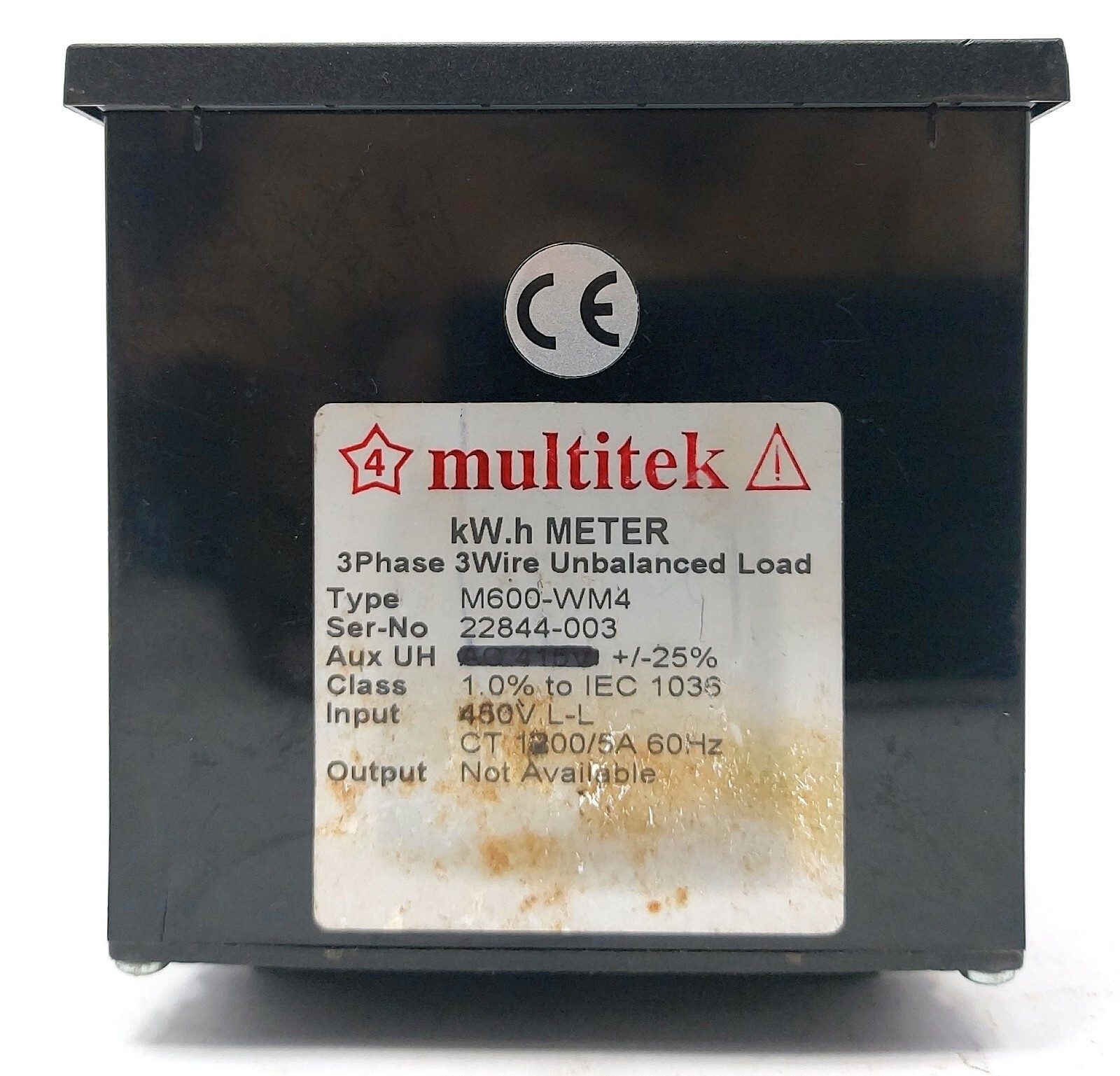 MULTITEK M600-WM4 3 PHASE 3 WIRE UNBALANCED LOAD KW.H METER 8764 for ...