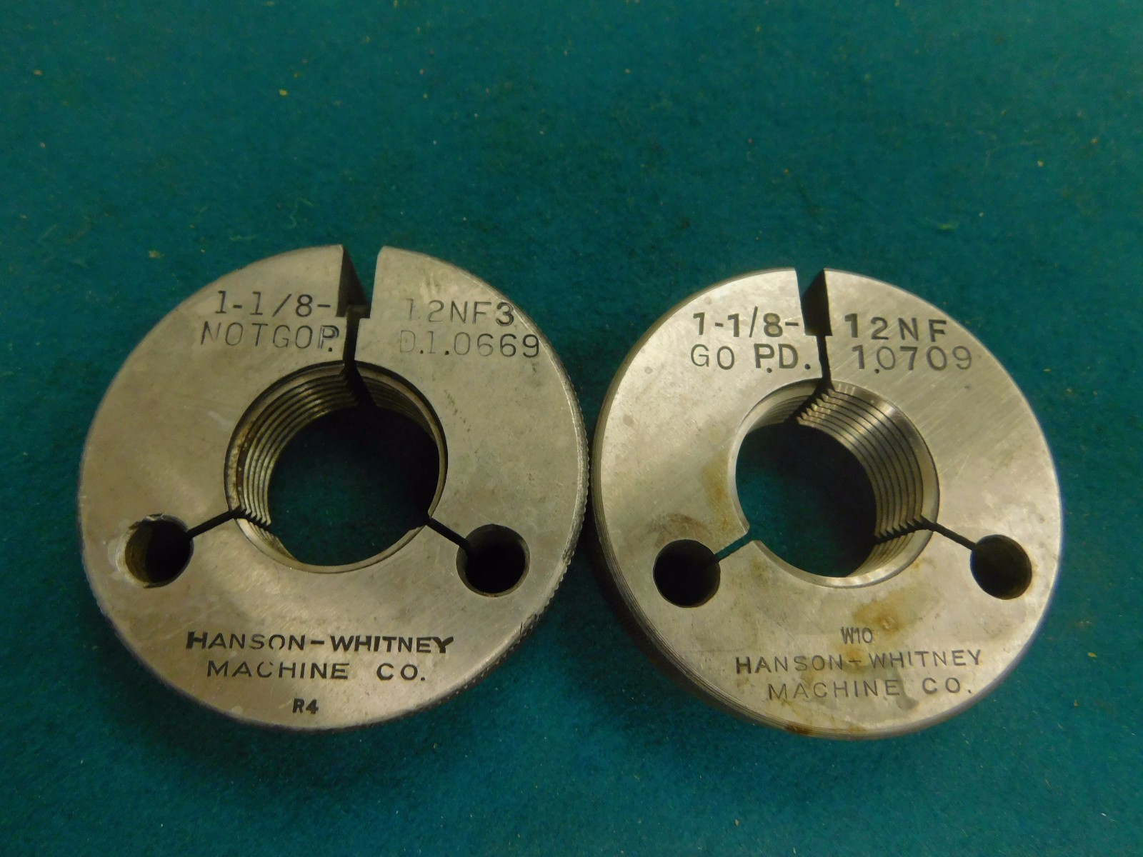 Hanson Whitney USA Go No Go Thread Ring Gage Set 1-1/8"-12 NF-3 | eBay