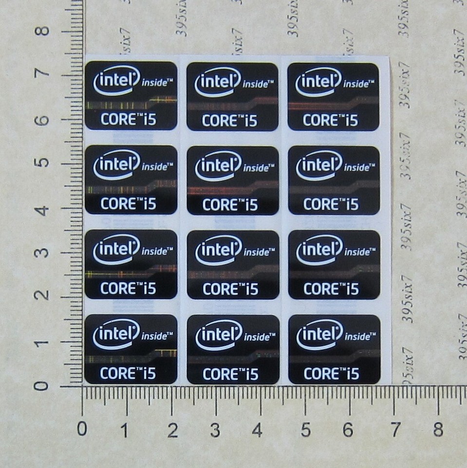 Laptop PC Processor Sticker (1st 3rd 4th 6th 7th 8th 9th 10th Gen) x 12 ...