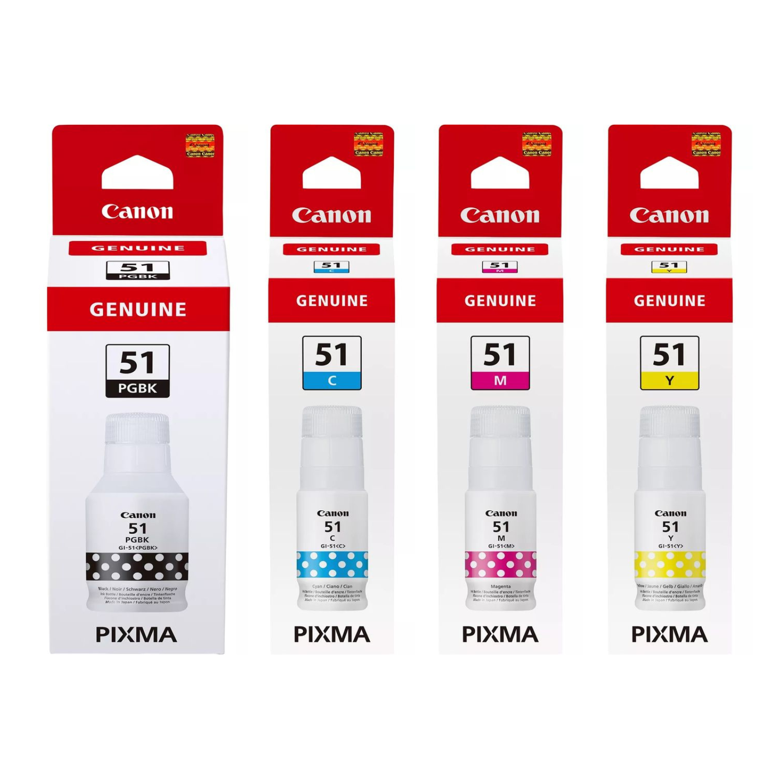 Genuine GI-51 Canon CMYK Ink Bottles for Pixma G1520 G3560 G2570 G4570 ...