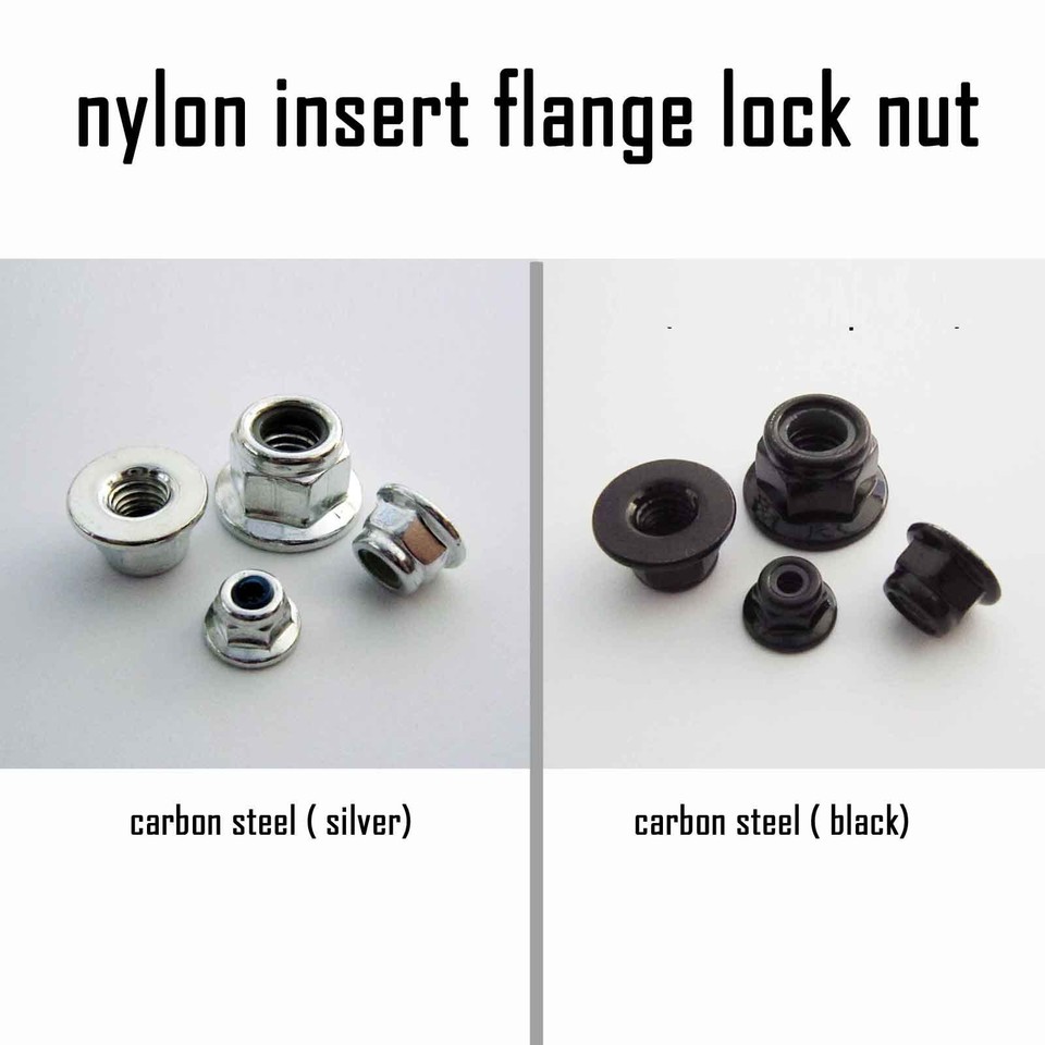 100pcs M1.4 M1.6 M2 M2.5 M3 M4 M5 M6 Nylock Locknut Nylon Insert Flange ...