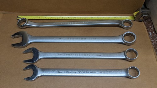 Proto Metric 12-Point Combination Wrenches, 36, 32, 30 mm, and 30 x 32 ...