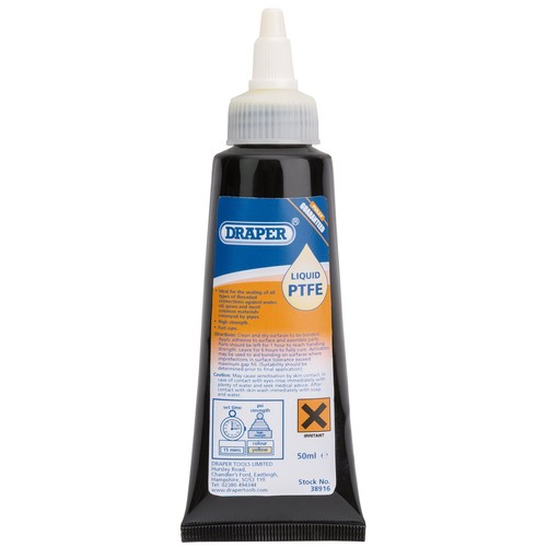 Draper Liquid PTFE 50ml Provides instant seals and cures rapidly 38916 ...