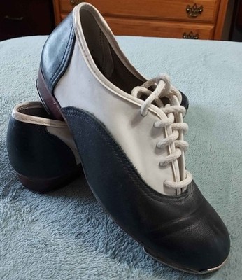 Black White Lace-Up Tap Clogging Dance Shoes with Steven's Stompers ...