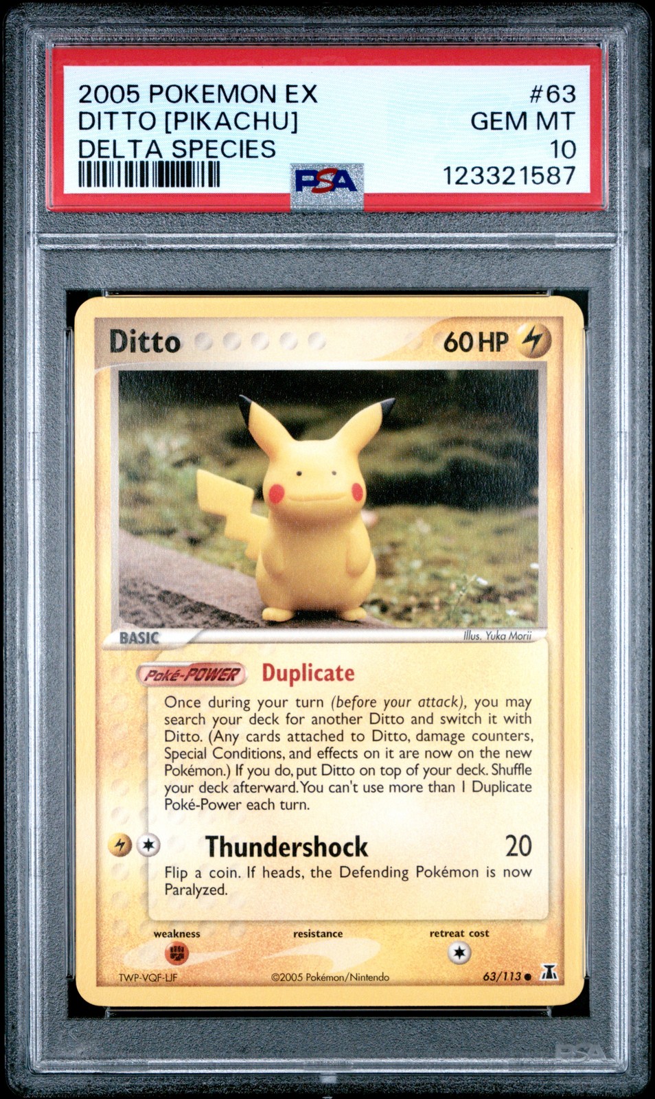 2005 POKEMON EX DELTA SPECIES #63 DITTO [PIKACHU] PSA 10 | eBay