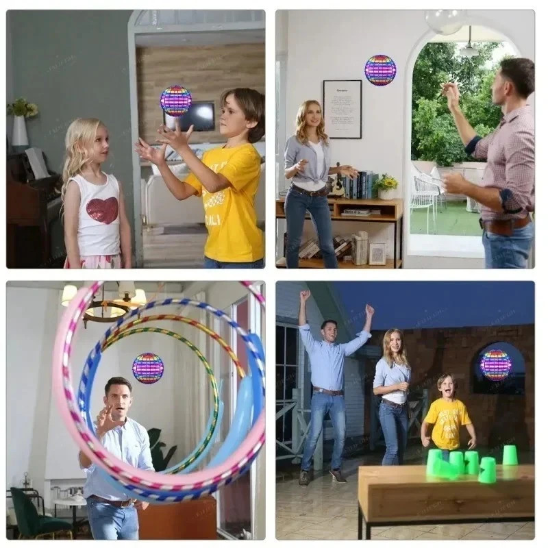 Flying Orb Ball Toys Hand Controlled RGB Light Magic Hover Boomerang ...