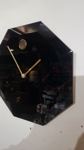 Vintage Howard Miller Museum Clock Smoked Glass 1970 USA Octagon ...