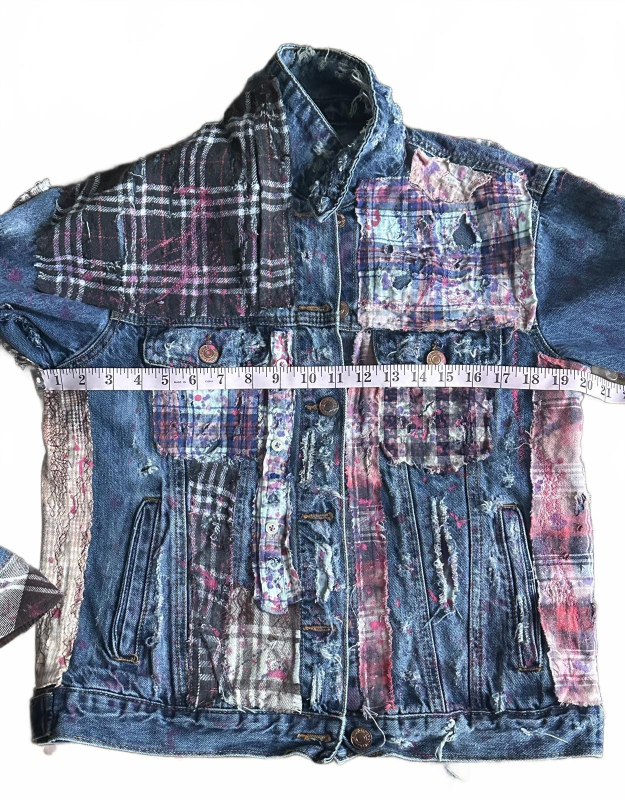 One of a Kind Patchwork Denim Jacket | Upcycled Artwear | Grunge Punk ...