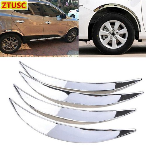 4pcs Chrome Car Wheel Eyebrow Arch Protector Trim Lips Fender Flares ...
