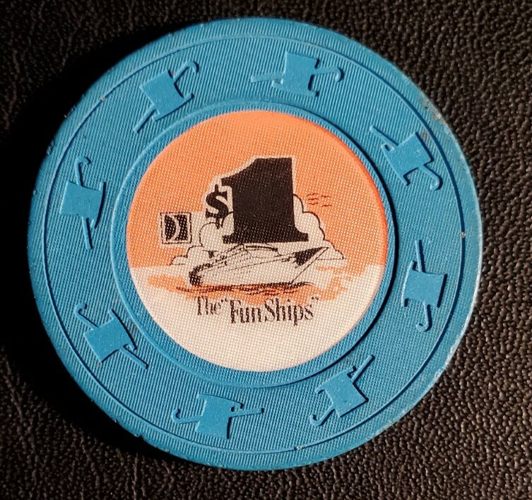 THE FUN SHIPS CASINO $1 gaming casino poker chip ~ CRUISE SHIP lot t824 ...