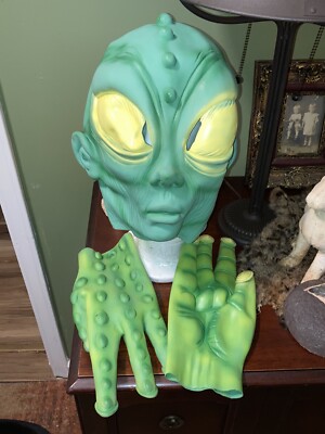 SWAMP THING Vintage Latex Alien MONSTER Mask + HANDS, Halloween Costume ...