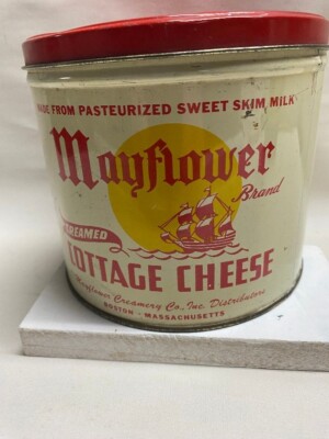 MAYFLOWER Cottage Cheese 5 Lb Tin Can- Mayflower Creamery- Boston Mass ...