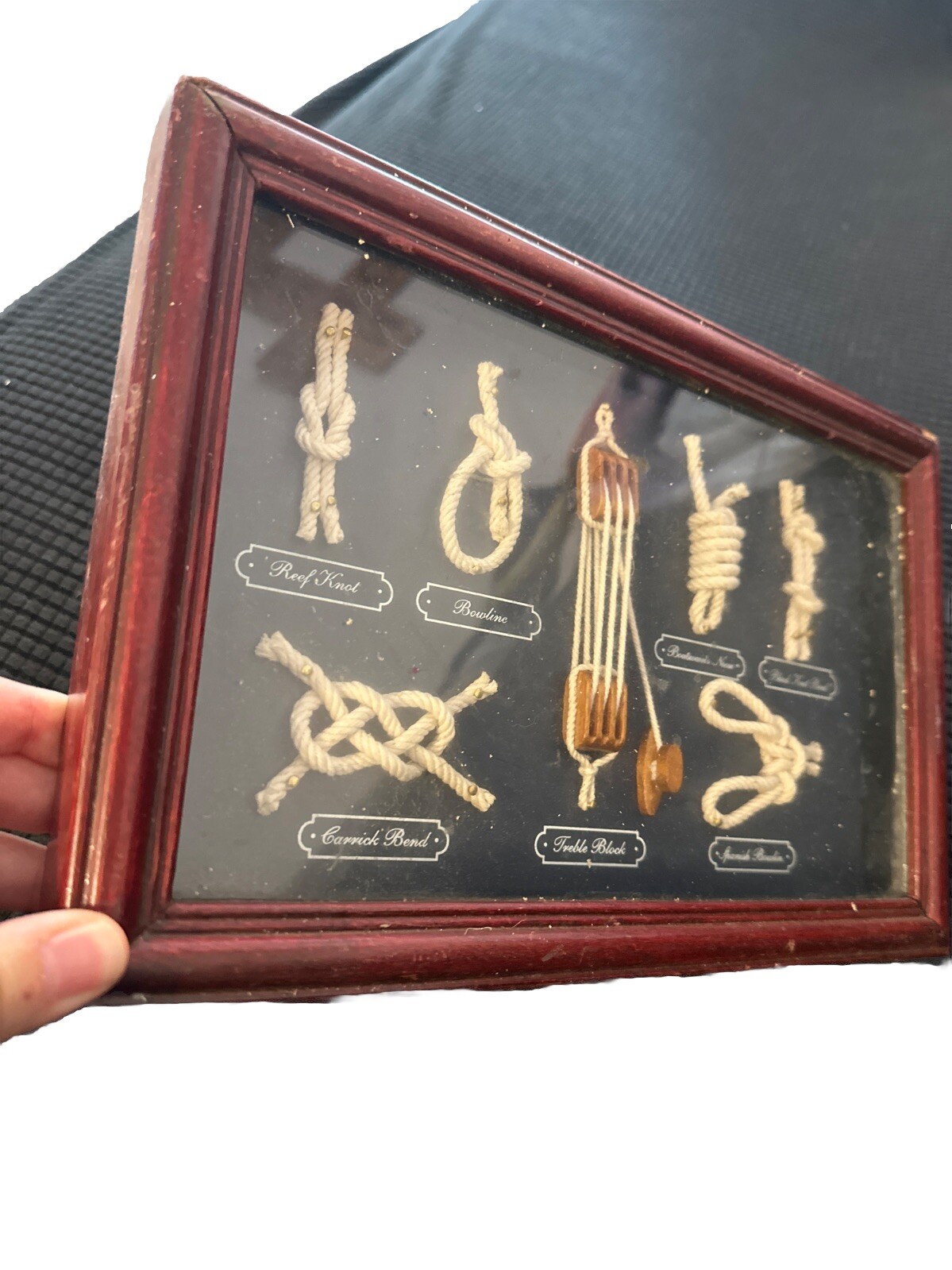 Nautical Navy Maritime 3D Knot Shadow Box Framed Picture Wall Art Decor ...