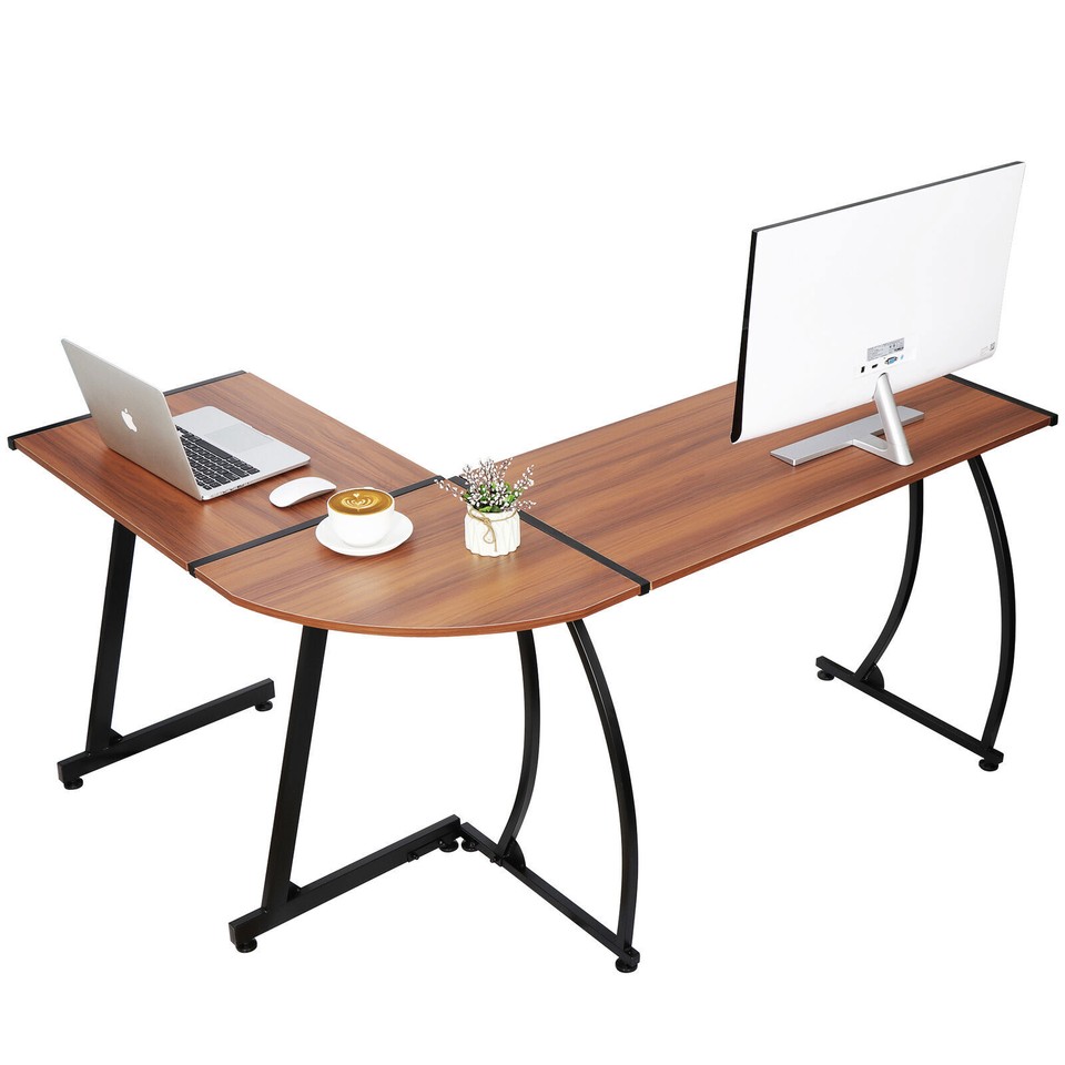 Computer L-Shaped Desk Gaming Laptop Table Corner Workstation Office ...