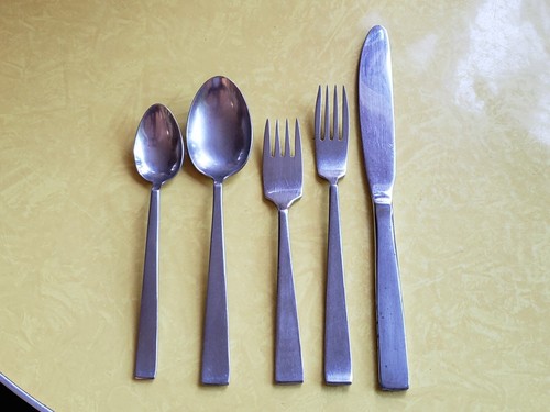 Sola CORA 5 Piece Dinner Set MCM Stainless Steel Flatware Holland vtg ...