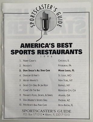America's Best Sports Restaurants Vintage 1995 Print Ad | eBay