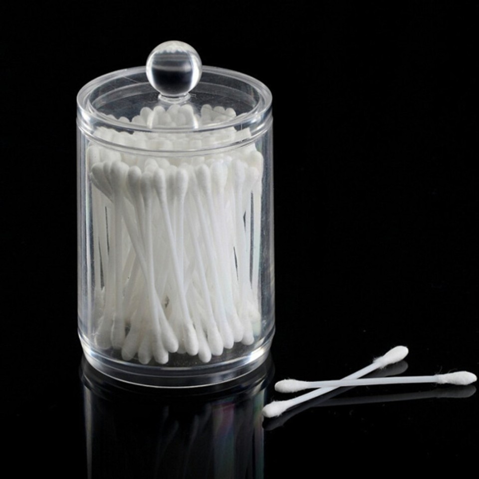 Cotton Swab Storage Box Round Pads Holder Rounds Dispenser Container ...