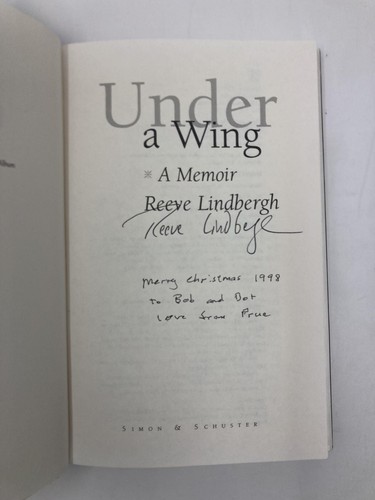 Under a Wing A Memoir by Reeve Lindbergh Signed First 1st Edition LN HC ...