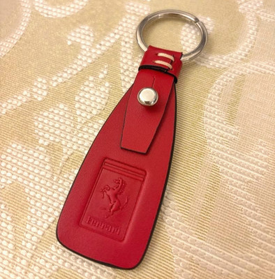 [Unused] Ferrari Leather Keychain Key Ring Key Holder Red W/Box | eBay