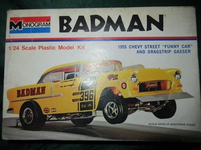 Vintage 1973 Monogram 1/24th "Badman" 1955 Chevy Bel Air Hardtop Open ...