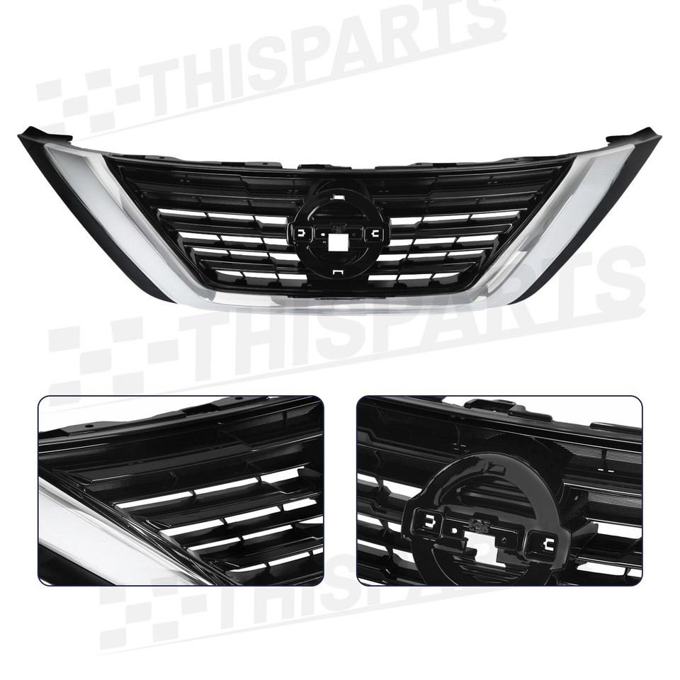 Front Bumper Hood Grille Grill w/Chrome Molding Trim For 2016-2018 ...